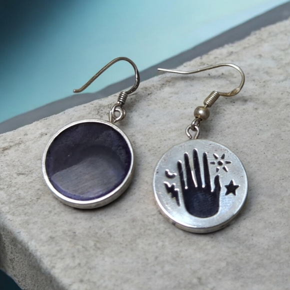 925 Sterling Silver | Jewelry | Hamsa Hand Dangle Earrings 925 Hooks ...